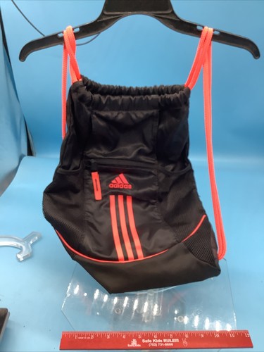 Adidas Sackpack Drawstring Bag Pink & Black Gym Travel Shoes NWOT | eBay
