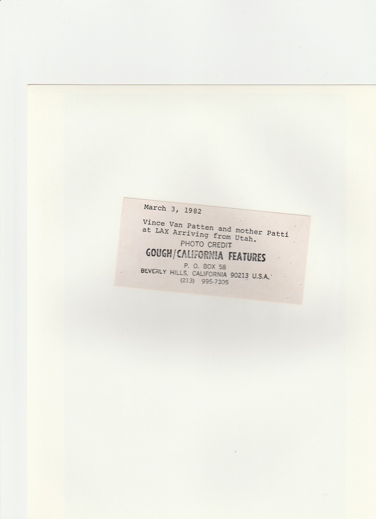 Original Photo Apples Way Vince Van Patten & Mom 3-3-82 | eBay