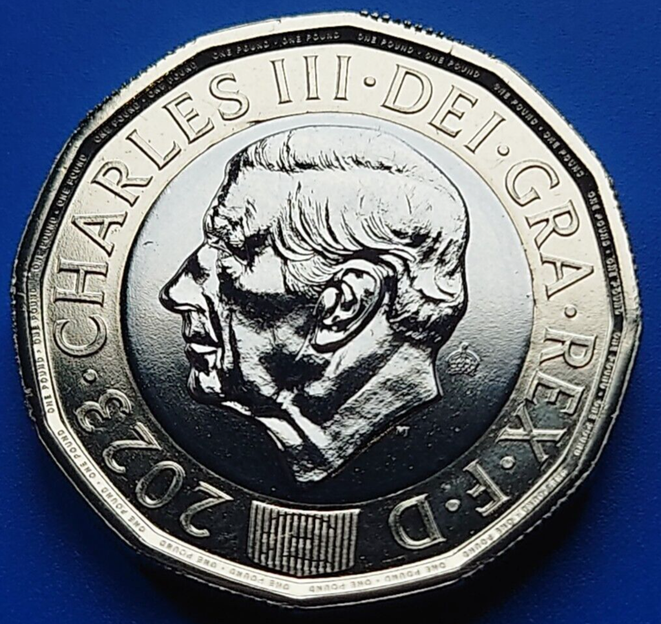 2023 UK £1 One Pound Coin Bees King Charles III BU Coin with Privy Mark ...