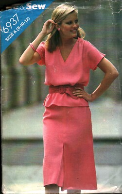 6937 Vintage Butterick Sewing Pattern Misses 1980s Loose Fitting Top ...