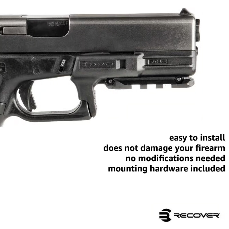 Recover Tactical Picatinny Rail Glock 17,19,20,21,23,26,27,29,30,36,42 ...