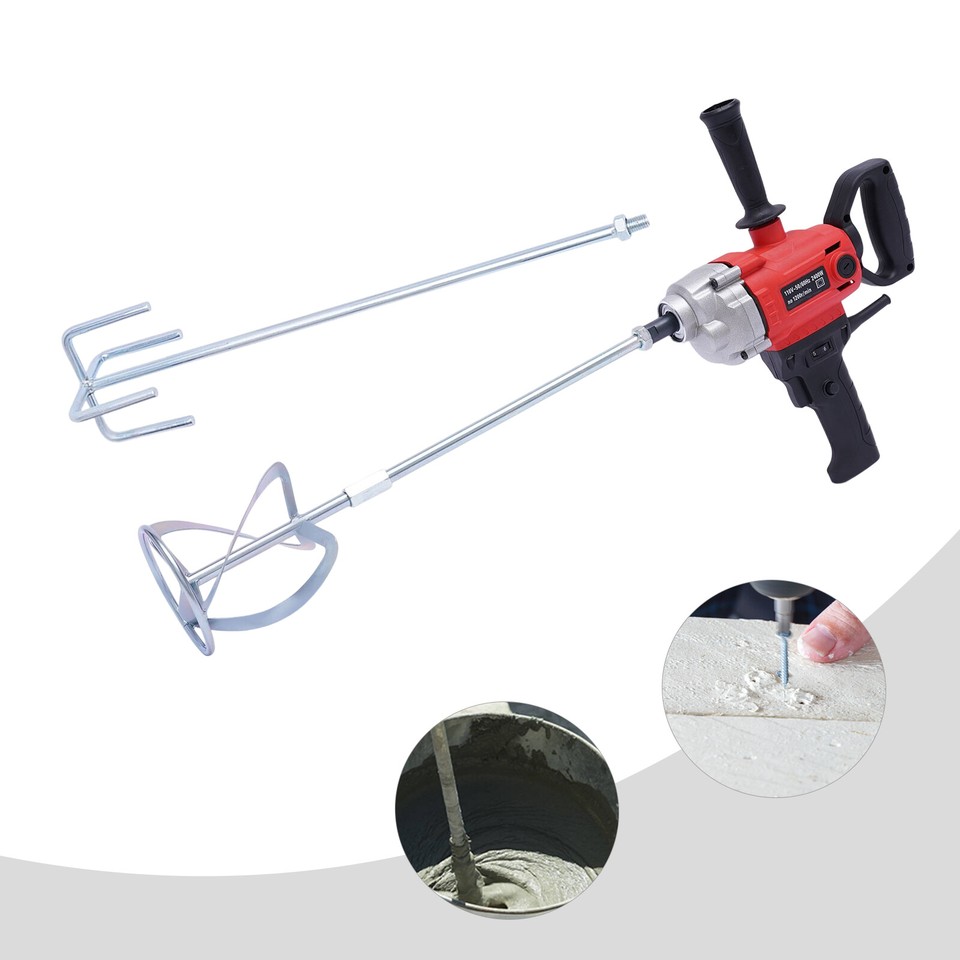 2400W 1200rpm Corded Electric Drill Mixer Concrete Mud Drill Mixing ...