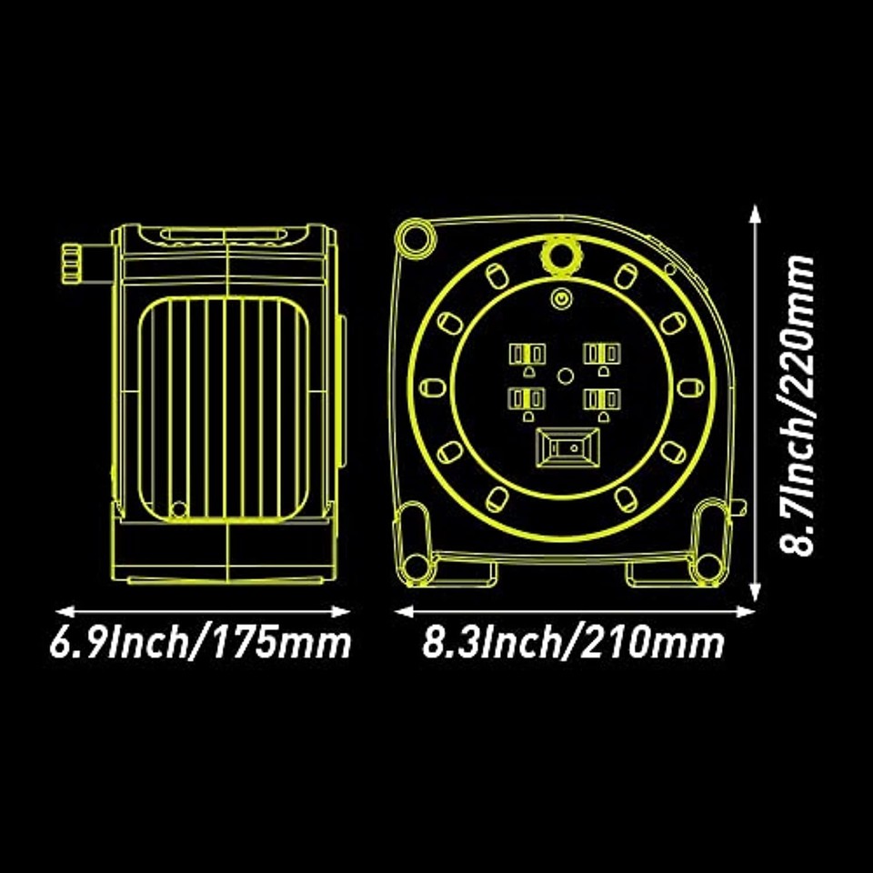Masterplug Power At Work Four Power Outlets Cord Reel with Winding ...