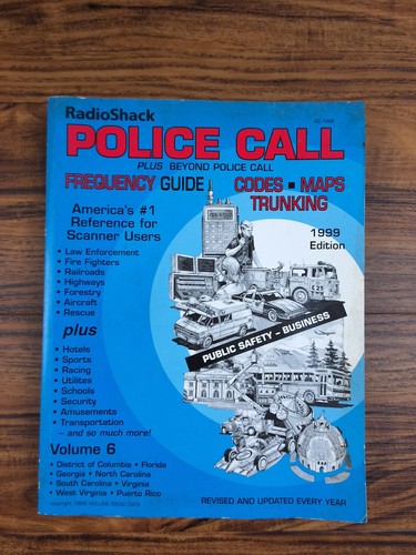 1999 Radio Shack Police Call Frequency Guide Vol 6 Scanner Book FL GA ...