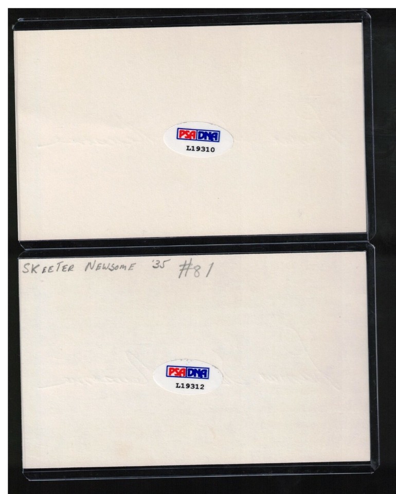 (2) LAMAR SKEETER NEWSOME INDEX CARD SIGNED 1935-47 A'S RED SOX PSA/DNA ...