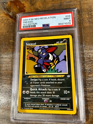 Pokemon 2001 Neo Revelation SNEASEL 1st Edition #24 PSA 9 Mint RARE | eBay