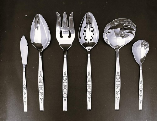 Oneida SPANADA Stainless 6 SERVING PIECES Flatware Rogers Premier Spoon ...