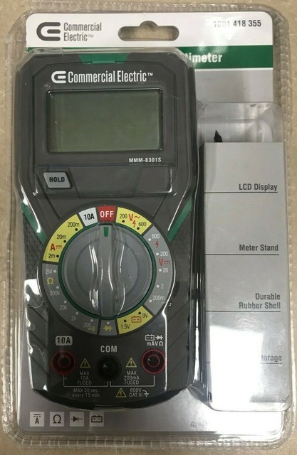 Commercial Electric Ms8301a Manual Ranging Digital Multi-meter 24992 ...