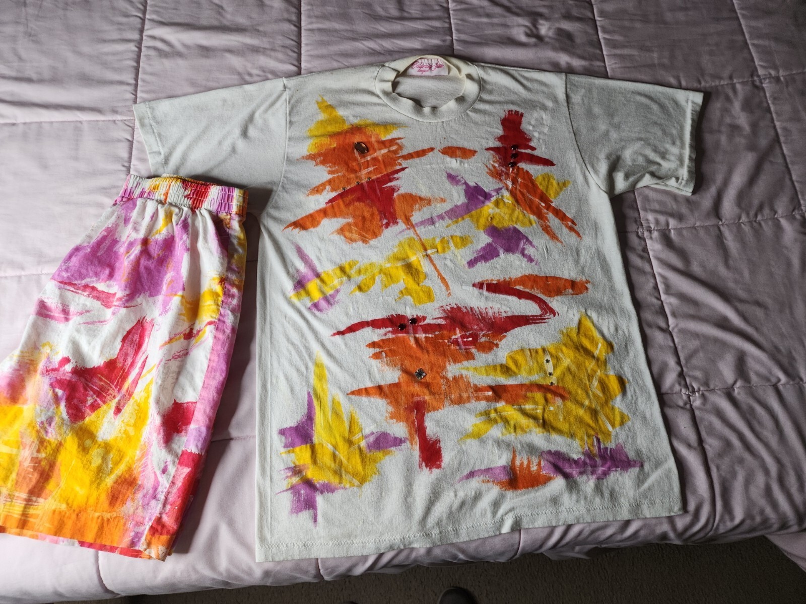 Vintage Single Stitch Calamity Jane Short Set Sz M El… - Gem