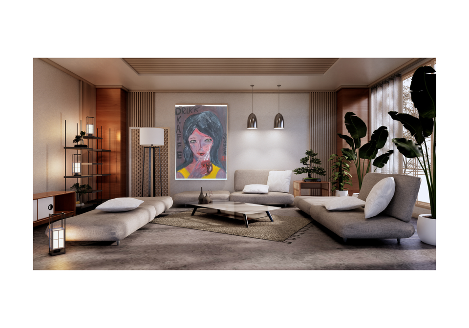 original illustration art Acrylic on A3 paper 300 grams: Title: Drikk ...