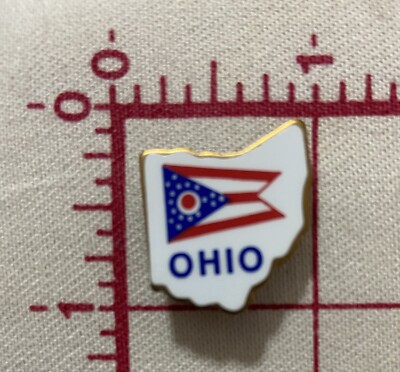 Vintage Ohio State Flag Pin OH Burgee Shape Pennant Swallowtail Ensign ...