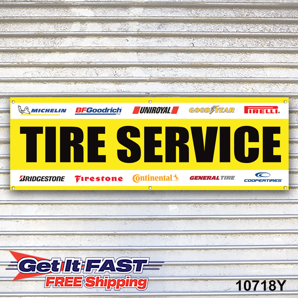 Tire Service Banner Sign Auto Repair Tire Dealer Service Bay Garage | eBay