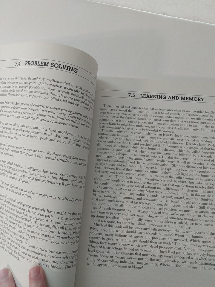 Society of Mind Paperback Marvin Minsky 1986 VTG | eBay