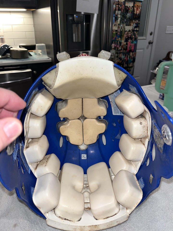 Used Riddell revolution helmet Adult XL In Metallic Blue W/ Face Mask ...