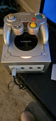 Nintendo GameCube Console Silver with Black Gameboy Player and Disc ...