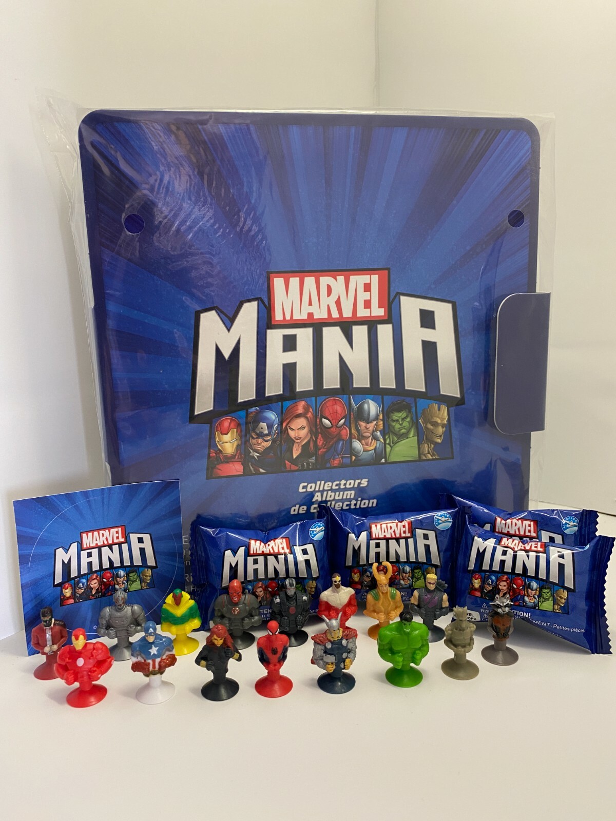 AVENGERS 2017 Marvel Mania Micro Popz 16 Figure Set + Collectors Album ...