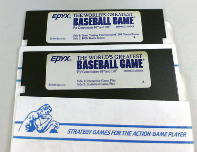 Commodore 64 THE WORLD'S GREATEST BASEBALL plus 1984/1985 teams TESTED ...