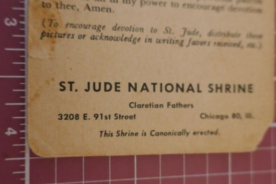Vintage Saint Jude St Jude National Shrine Prayer Card | eBay