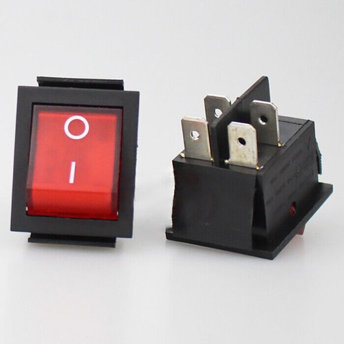 3PCS SOKEN RK1-01 4-Pins 2-Positions Rocker Switch Red Light 16A/250VAC ...
