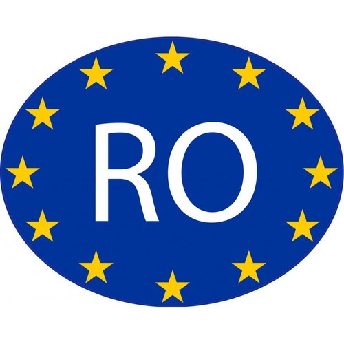 Roumanie România Romania RO vignette pays autocollant drapeau EU Europe ...