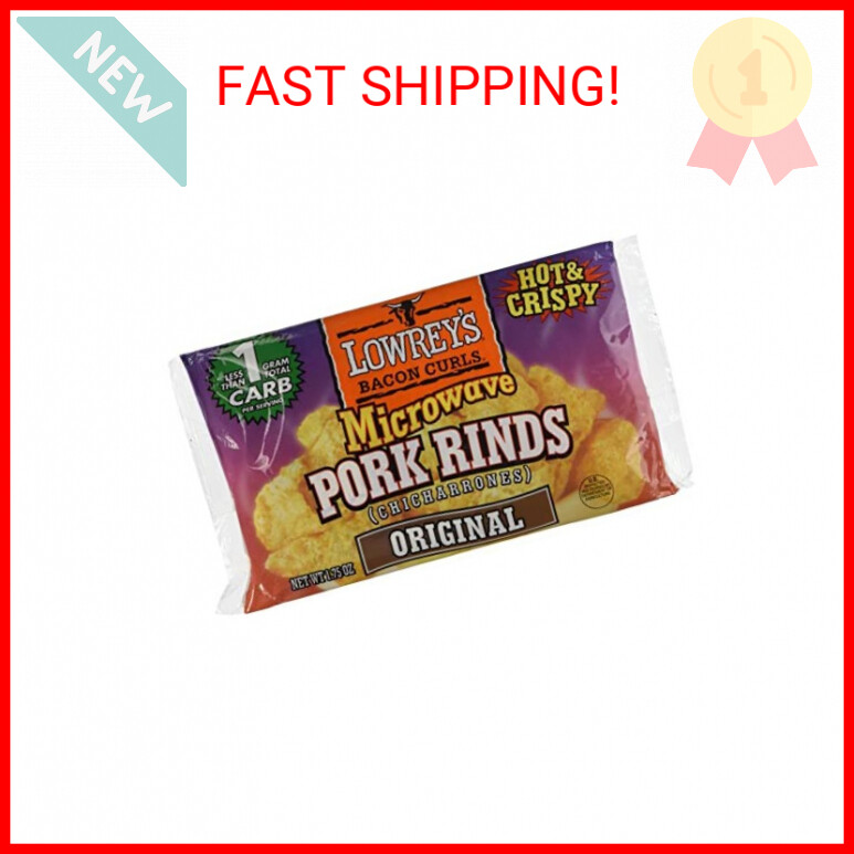 Lowrey's Bacon Curls Microwave Pork Rinds (Chicharrones), Original, 1. ...