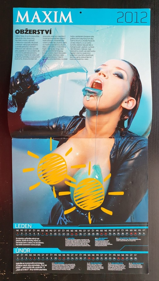 MAXIM CALENDAR 2012, CZECH, APRIL FLORES, MOSH, ARIA GIOVANNI, SOPHIE ...