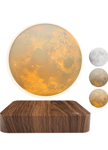 Levitating Moon Lamp, Magnetic Floating Moon Lamp Spinning Luna Night ...