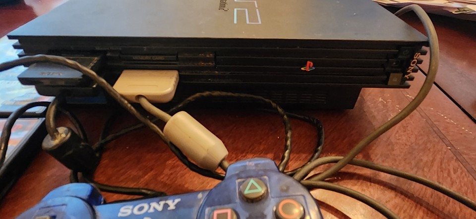 PS2 Fat Console(tested, Works) Lot With 2 Controllers Mem Card And 4 ...