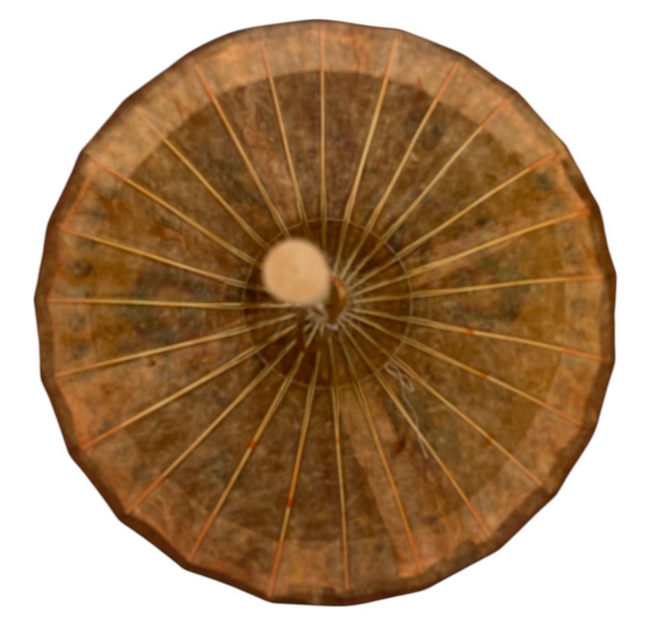 Oriental Handpainted Dragon Sun Parasol / Wooden Theatre Umbrella Prop ...