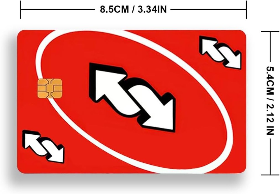 4-Pack UNO Reverse Card Credit Card Skin Stickers - Chip Cutout Only ...