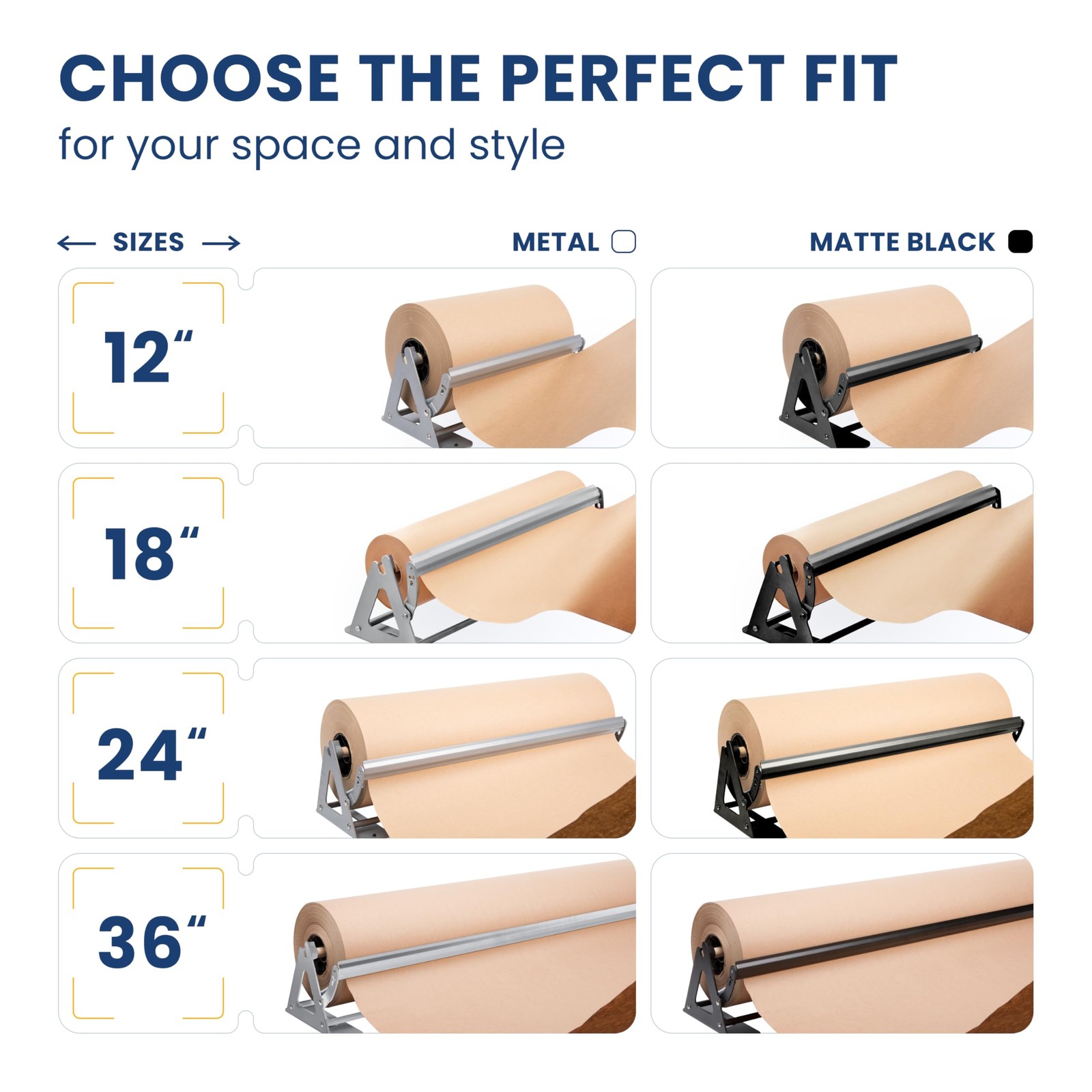 DIY Crew 24" Paper Roll Dispenser Cutter - Wall Mount, Heavy-Duty Kraft ...