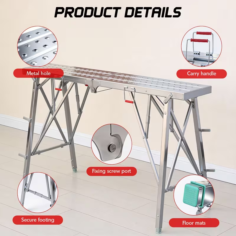Metal Portable Folding Scaffolding Work Platform Bench Scaffold | eBay
