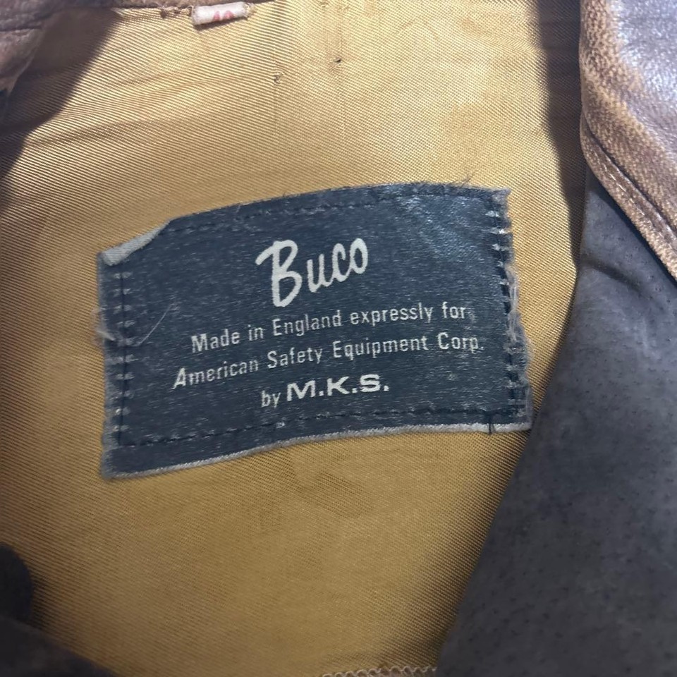 Buco Leather Jacket 60s 70s Brown Casual Double Pocket Vintage Shoulder ...