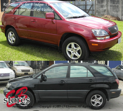 For Lexus RX300 1999-2003 Outside-Mounted Deep Black JDM Window Visors ...
