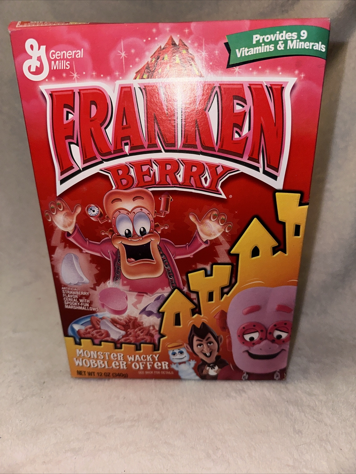 Boo & Fraken Berry UNOPENED Cereal w/Wacky Wobbler offer & Boo Fruit By ...