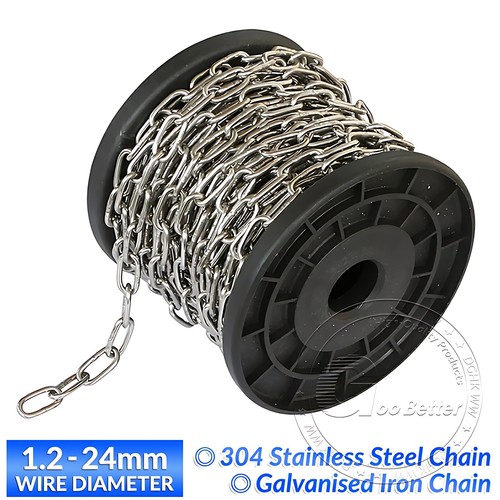Short / Long Link Chain 304 Stainless Steel Chain Galvanised Iron Chain ...
