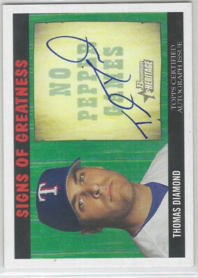 Thomas Diamond Auto - Signed 2005 Bowman Heritage Signs of Greatness ...