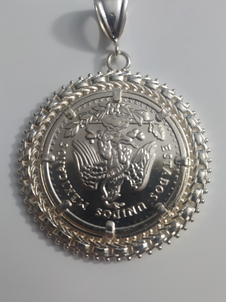 Centenario Coin Silver Plated Rope bezel / chain Centenario Plateado ...