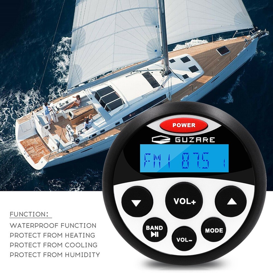 Marine Audio Package w/ Waterproof Bluetooth Stereo Receiver and Boat ...