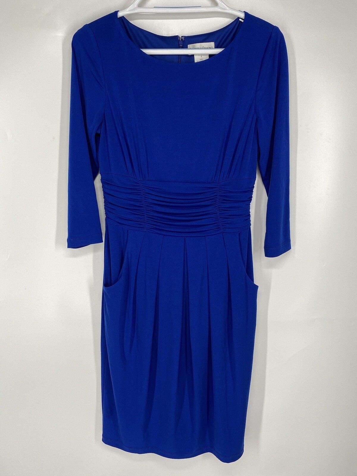 Drapers Damons Dress Womens 6 Ruched Waist Knee Length 3/4 Sleeve ...