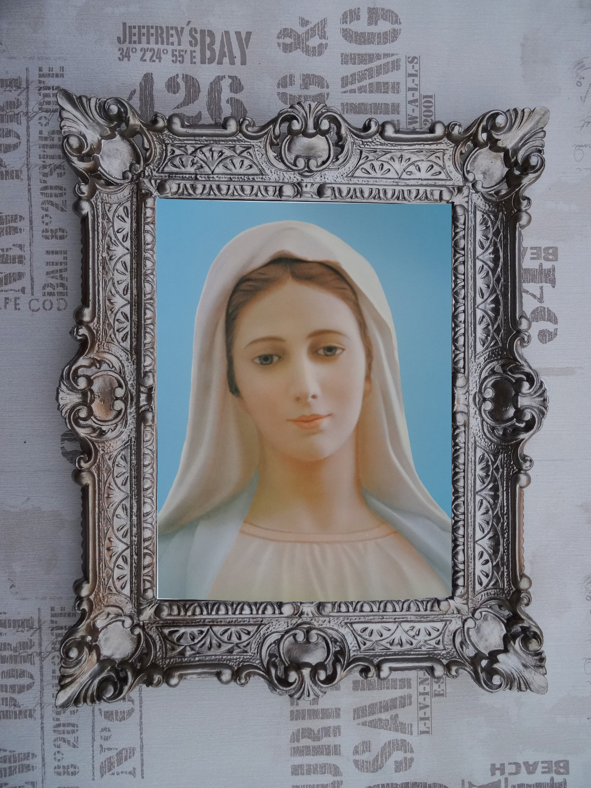 Gemälde Jungfrau Maria Ikonen Heiligenbild mit Rahmen 56x46 cm ...