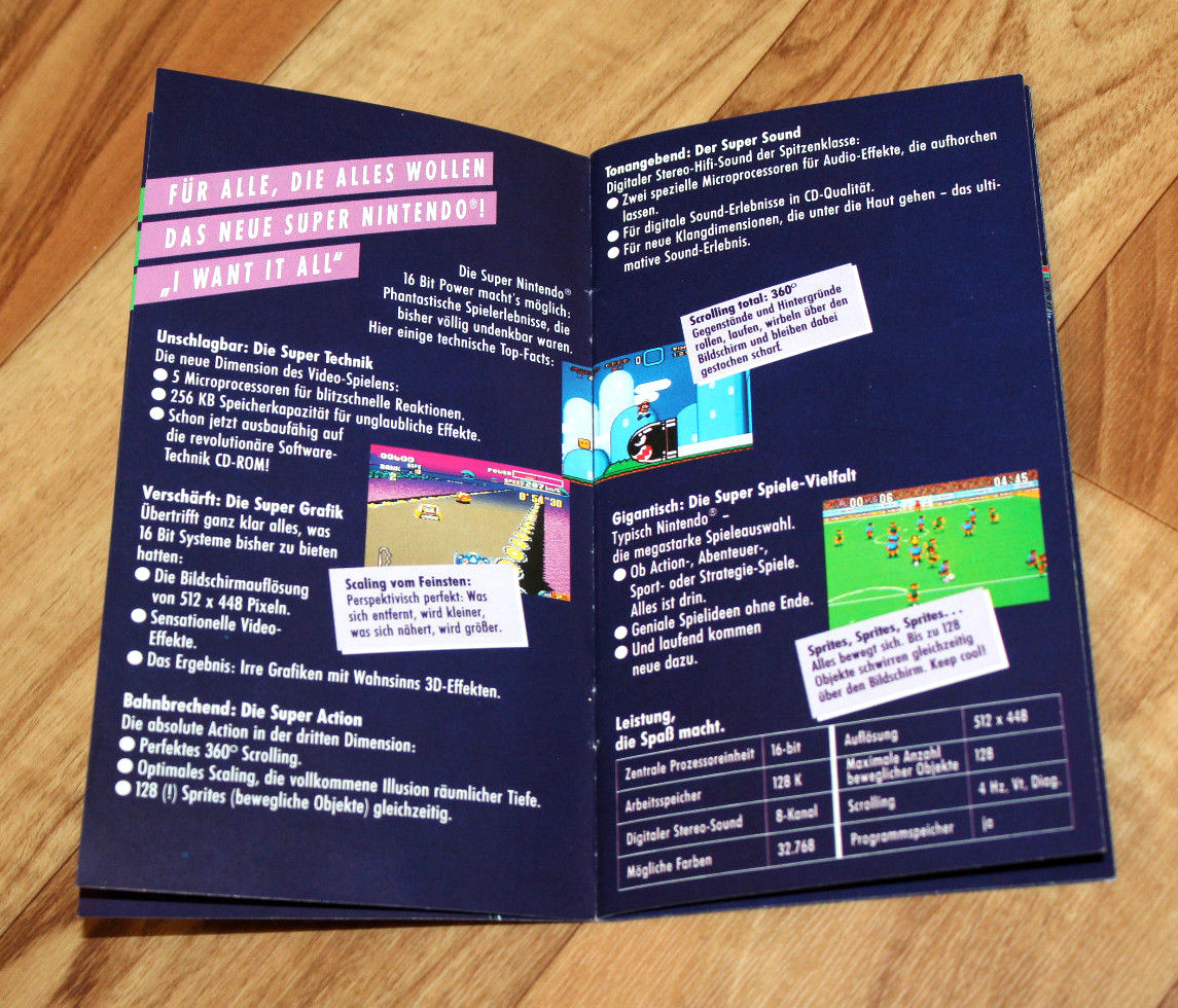 SNES Nintendo Werbung Ad Flyer Super Mario World Zelda R-Tpyer F-Zero ...
