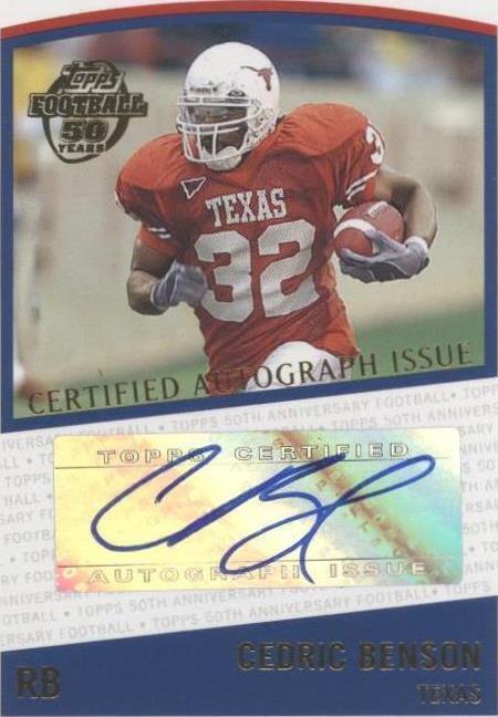 2005 Topps - Autographs Cedric Benson #T-CB (AU, RC) for sale online | eBay