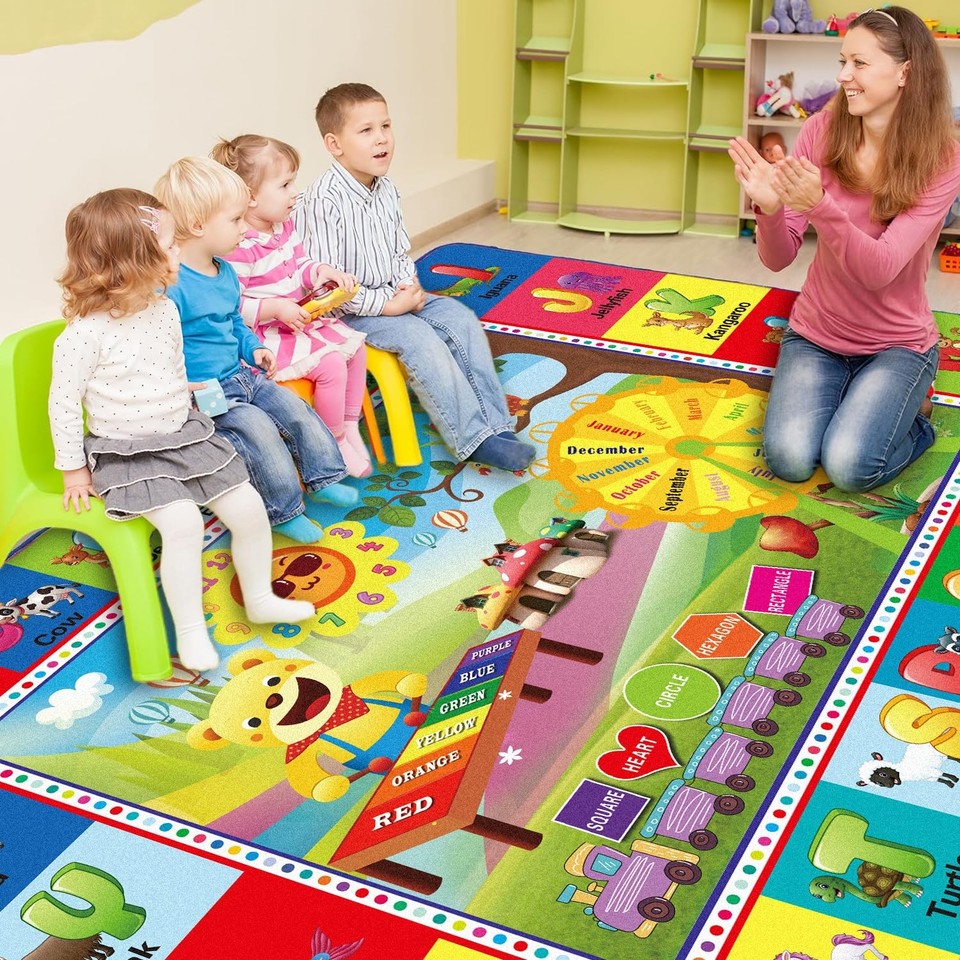 ABC Rug, ABC Play Mat for Kids Playroom, Alphabet Floor Mat,Classroom ...