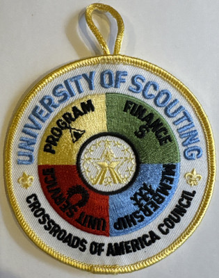 BSA Crossroads of America Council (lt yel) University of Scouting Patch ...