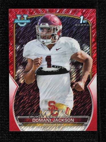 2022 Bowman U Chrome Red Shimmer Refractor 6/10 Domani Jackson #91 0e6p ...