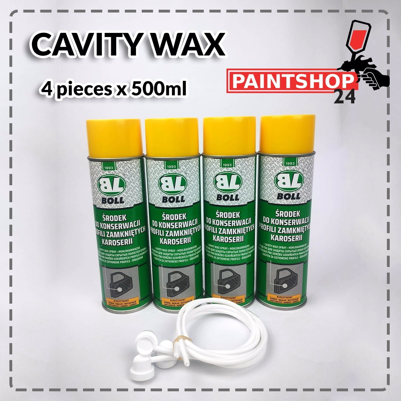 CAVITY WAX 4 x 500ml aerosol, spray Rust Proofing Car Doors Chassis ...