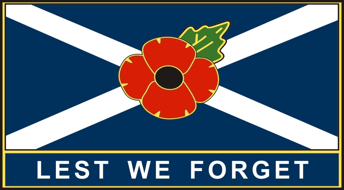 POPPY CAR WINDOW STICKER WITH SCOTLAND FLAG "LEST WE FORGET" - Saltire ...