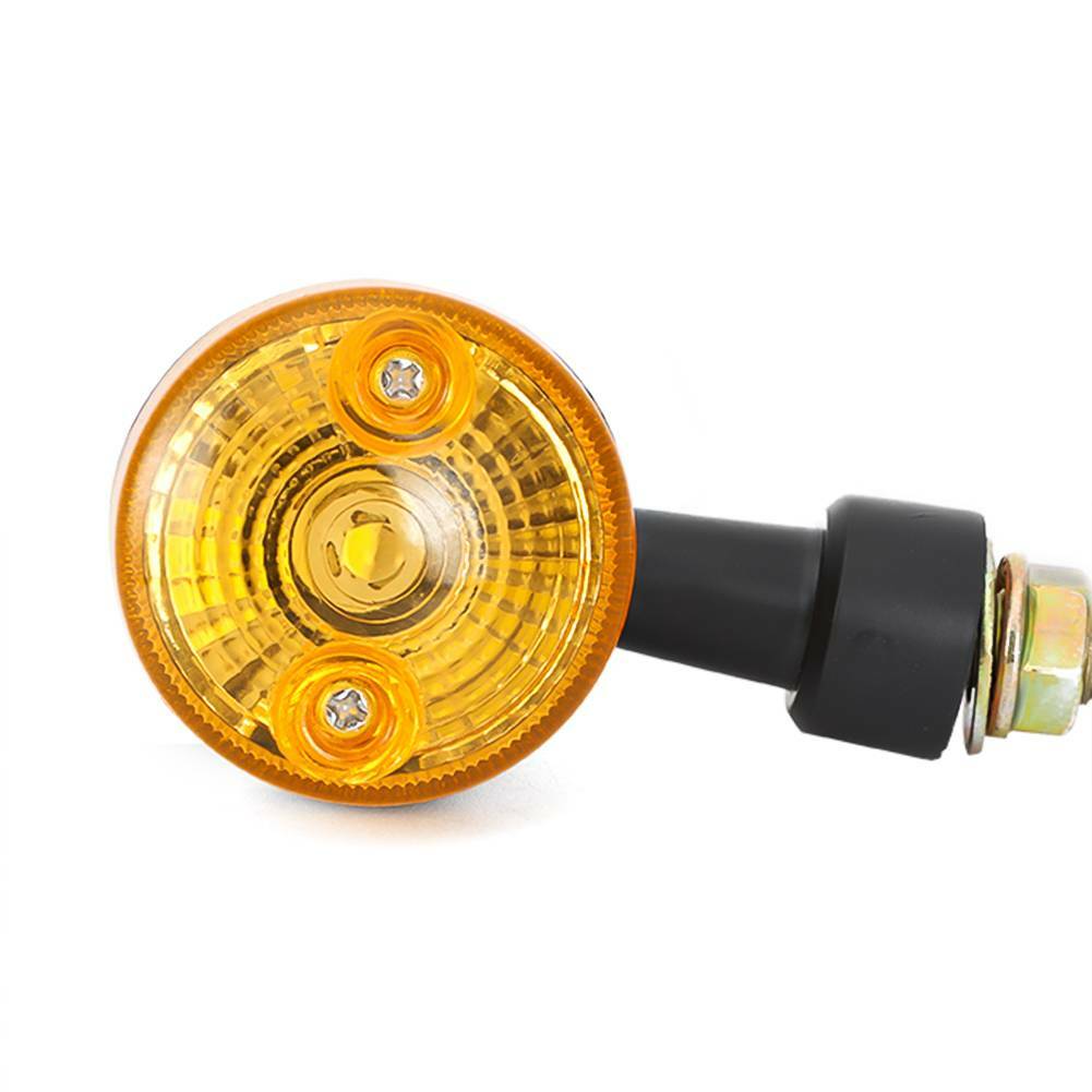 6V Motorcycle Turn Signal Black with Amber Lens 4 Piece | LED | 1 Year