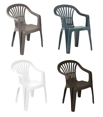 6X Strong Chairs Plastic Patio Garden Outdoor Home Partying Stacking ...